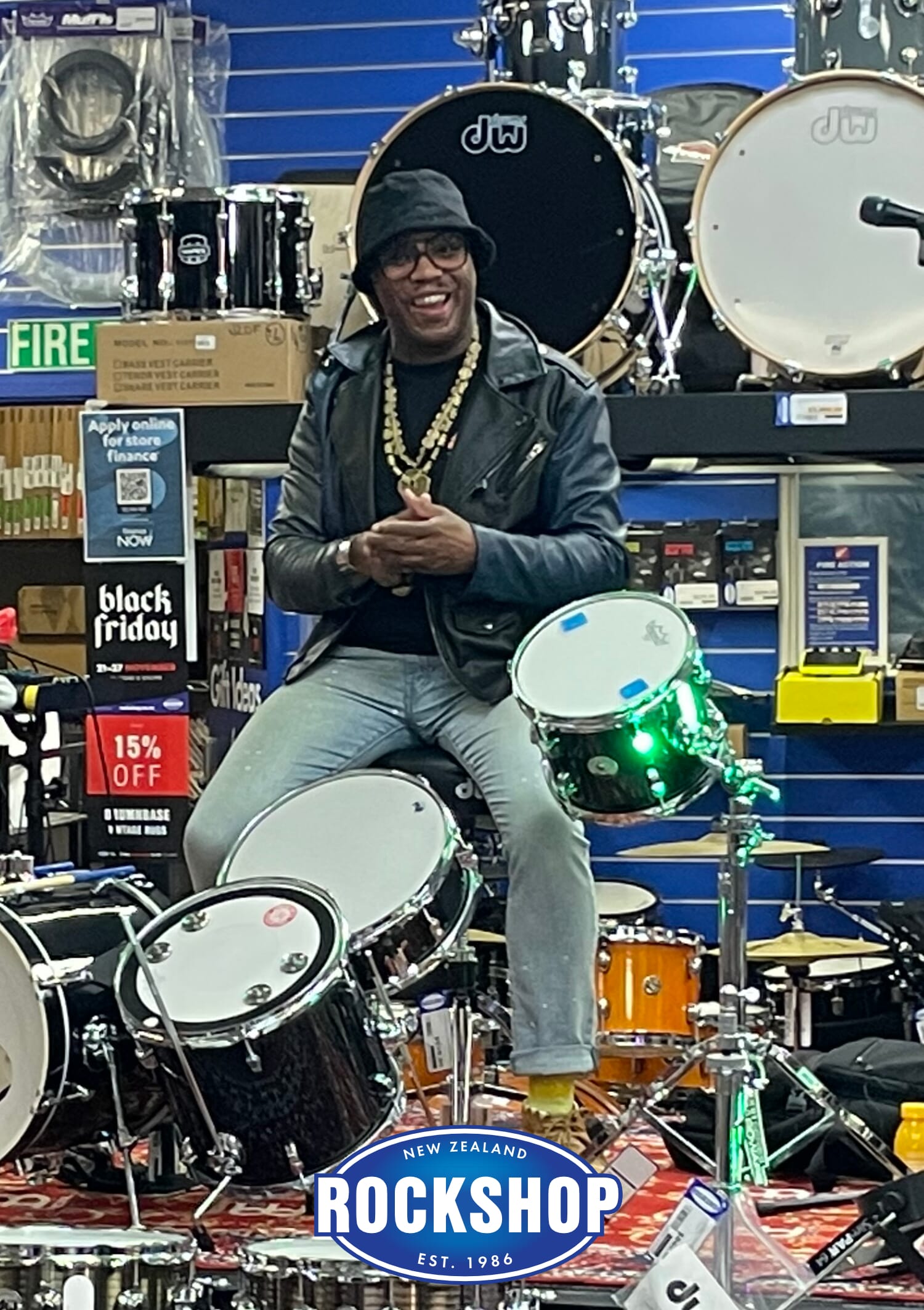 Daru Jones Visits Hornby Rockshop