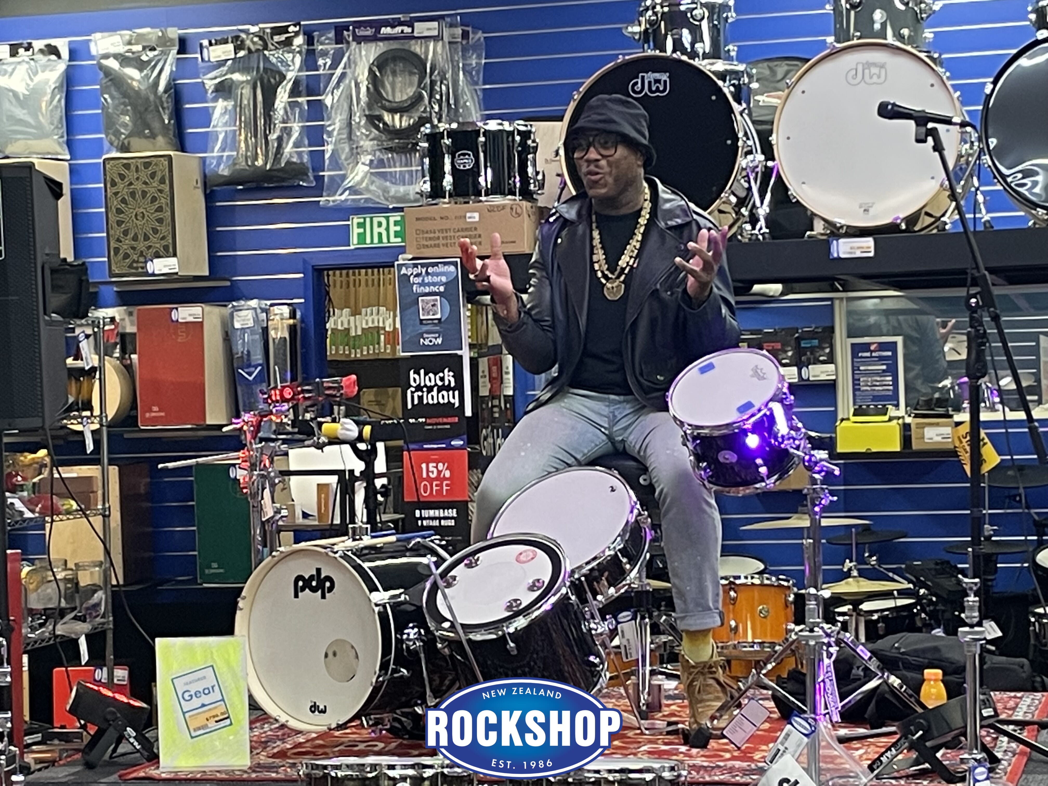 Daru Jones Visits Hornby Rockshop