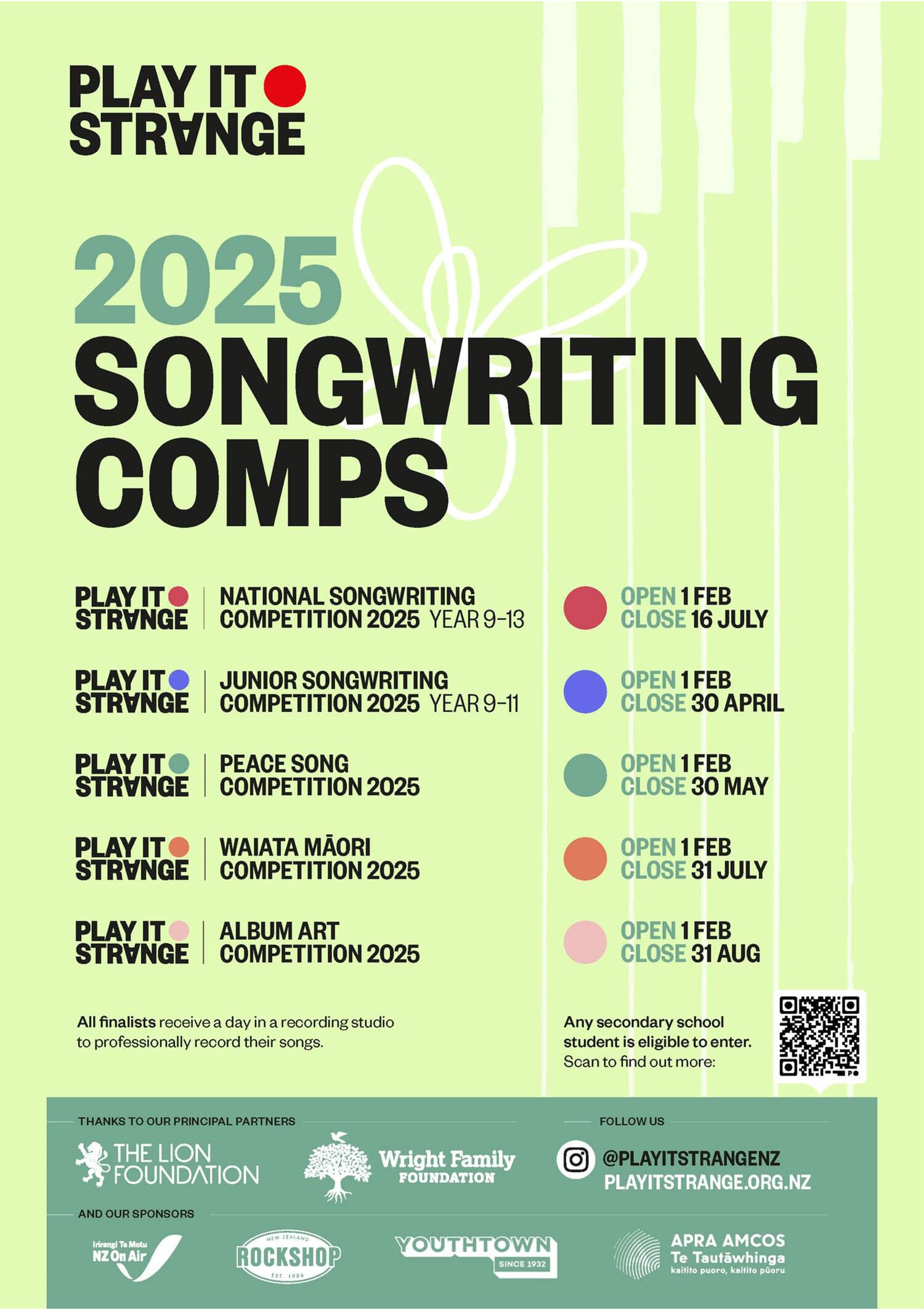 Play It Strange Announce Panel of Judges for 2025 Songwriting Competitions
